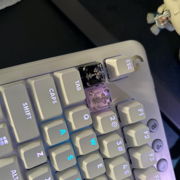 Kawaii Resin Keycap: Heart Bow, Gothic Pink Artisan Keycap for Cherry ...