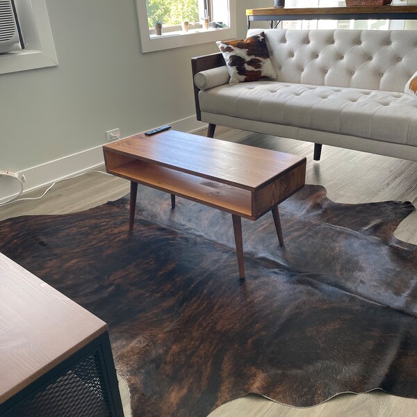 Mid Century Modern Coffee Table, Retro Orange Coffee Table, Minimalist ...