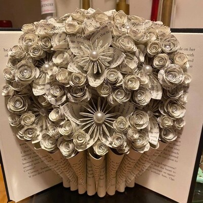 Book Sculpture, Altered Book, Book Art, Book Page Art, Book Theme Gift ...