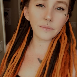 Grey Wool Dreadlocks, Orange Ombre Dreads, Dreadlock Extensions, Double ...