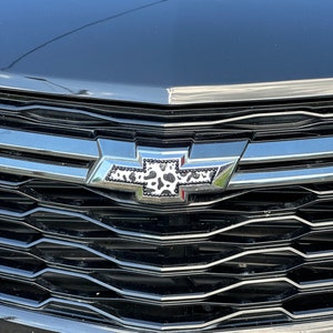 2 Animal Print Chevy Bowtie Vinyl Overlay Sheets Emblem Decal Overlay Silverado Tahoe Suburban cheetah Zebra Tiger Cow Etsy