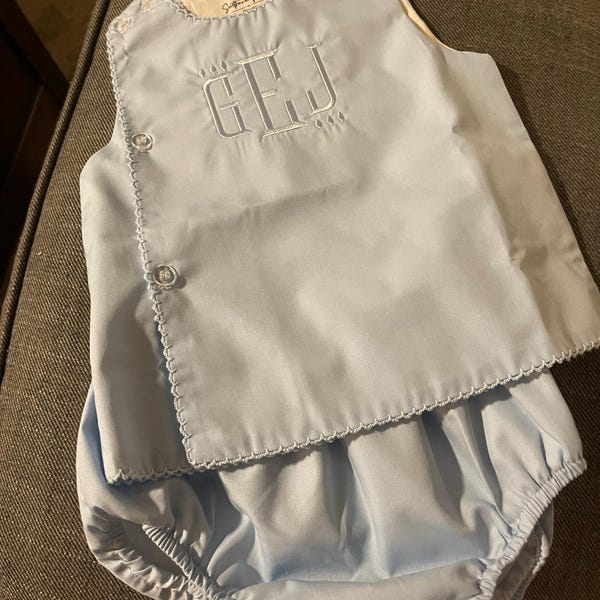 Monogrammed Diaper Set: Cotton Baby Shower Gift - Etsy