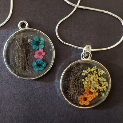 Heart Shaped Resin and Dried Flower Grave Marker, Custom Cremation Spot ...