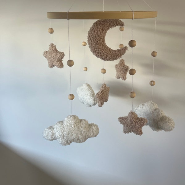 Hot Air Balloon Baby Mobile: Moon Stars Clouds Cot Mobile, Neutral ...