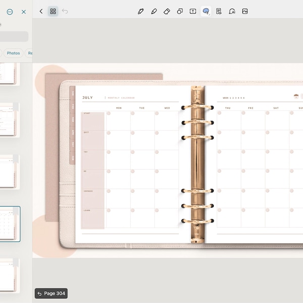 Daily Digital Planner Undated Agenda for Students Planner iPad ...