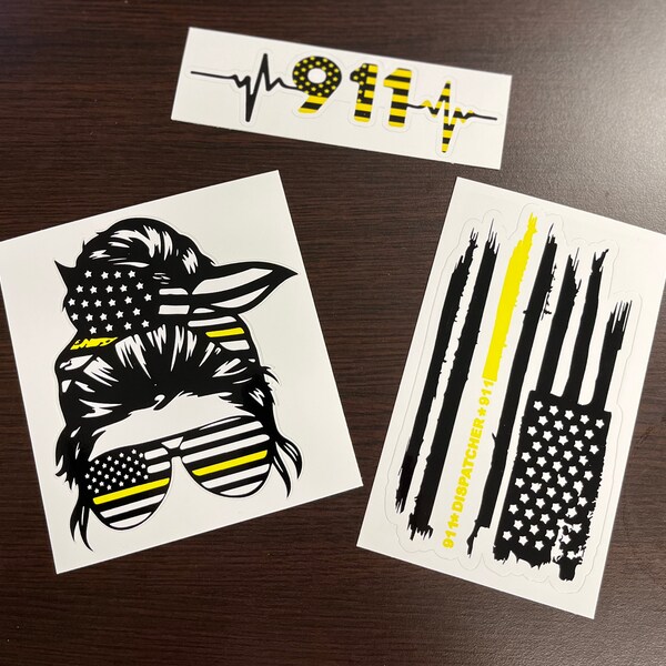 911 Dispatch Vinyl Decal Sticker - Messy Bun Stickers - Dispatch ...