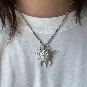 Y2k Grunge Cyber Spiky Heart Necklace, Goth Alt Jewelry, Statement ...