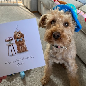 Personalised Cockapoo Birthday Card, Personalised Cockapoo Thank You ...