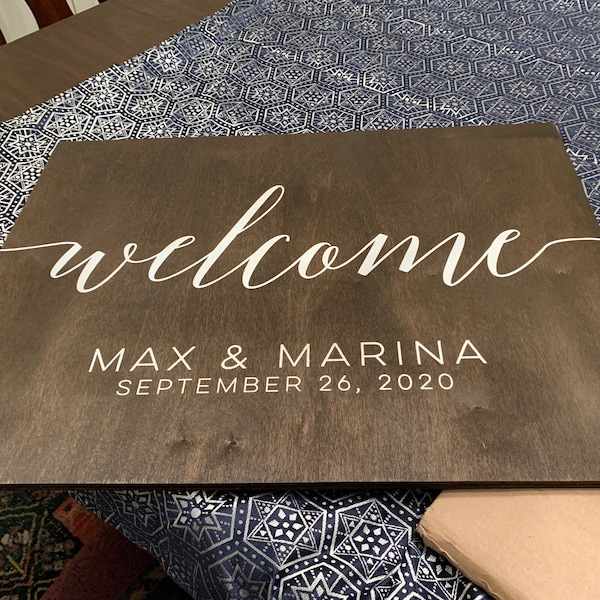 Welcome Custom Wood Sign Personalized for Weddings Receptions and ...