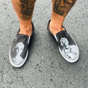Custom Point Break Inspired Black Slip on Vans keanu Reeves / Patrick ...