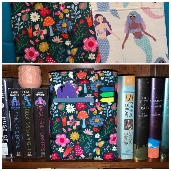 Padded Book Sleeve With Closure, Book Sleeve With Pocket, Book Cozy ...