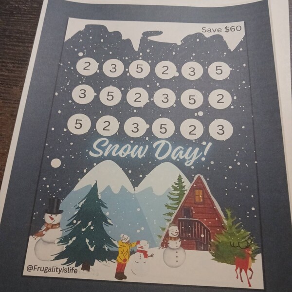 Snow Day Savings Challenge | Winter Savings for Cash Envelope Stuffing ...