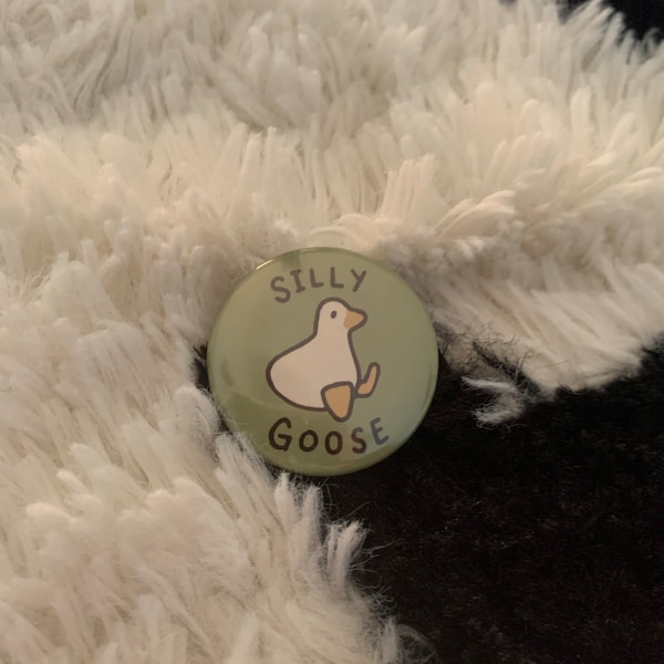 Silly Goose Button Pin // Funny Bird Pin Cute Duck Goose Pin for ...