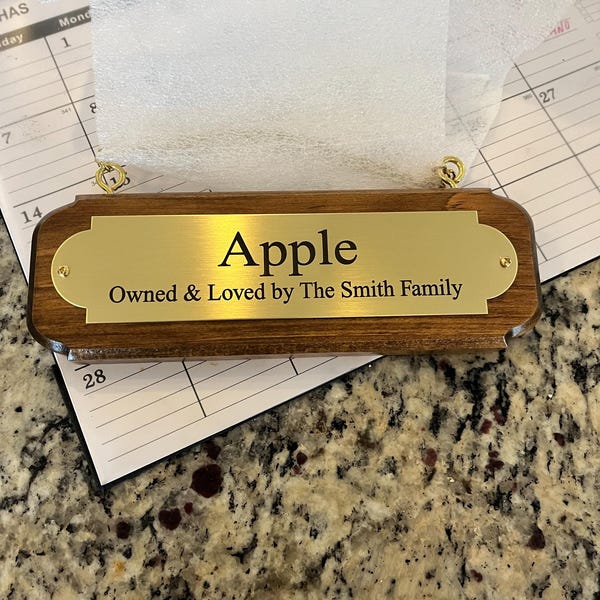 Fancy Horse Stall Name Plate- Solid Brass and Wood - Personalized ...