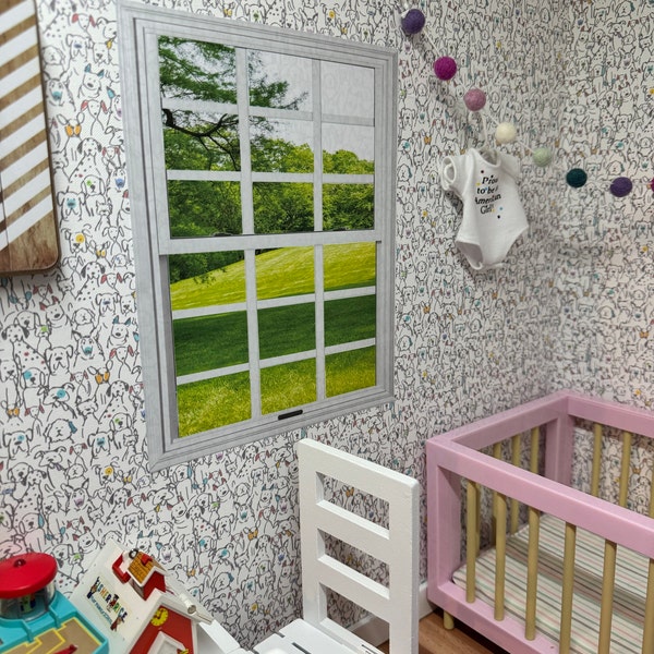 STICKERS 1:6 Scale White Stained Glass Arched Windows STICKER SET for ...