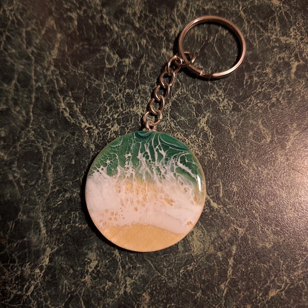 Beautiful Resin Ocean Keychain, Mother Daughter Keyring, Coastal Key ...