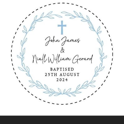 Personalised Christening Stickers for Favors, Thank You Christening ...