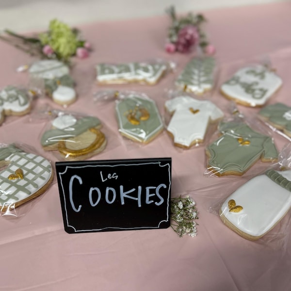 Cute Pastel Light Baby Cookies Handmade Organic Natural Sage Green Pink ...