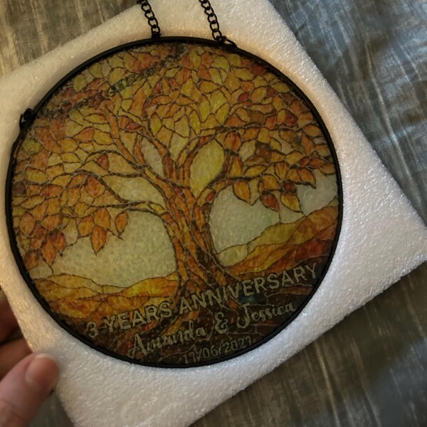 Bible Verse Stained Glass Suncatcher for Window Hanging, Christian Gift ...