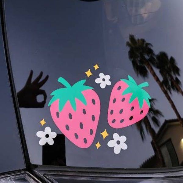Strawberry Vinyl Decal | Strawberry Car Decal | Strawberry Daisy Decal ...