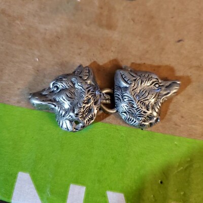 Wolf Cloak Clasp Pewter, Cape Closure Fibula, Penannular - Etsy