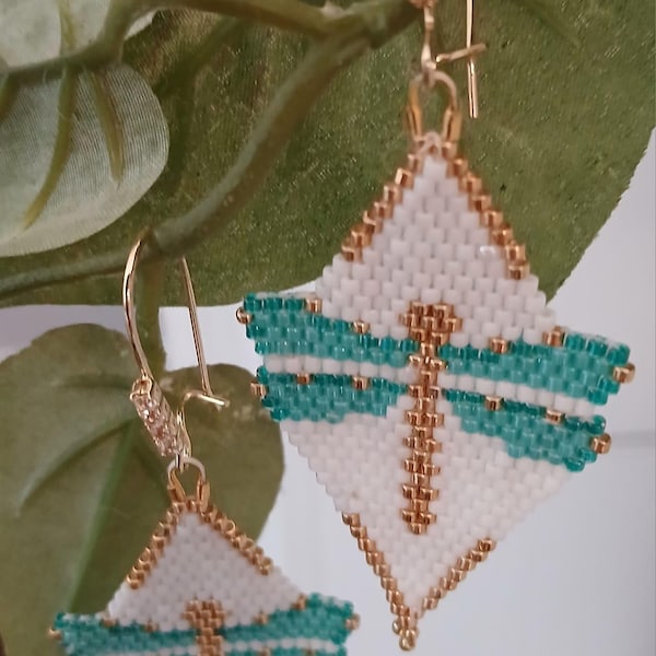 Brick Stitch Moon Phase Earrings Pattern Seed Bead Fringe Beaded ...