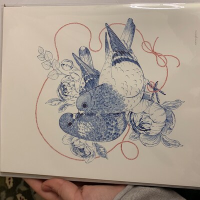 Art Print pigeon Stack 4x6 Pigeon Dove Cute Bird Illustration - Etsy