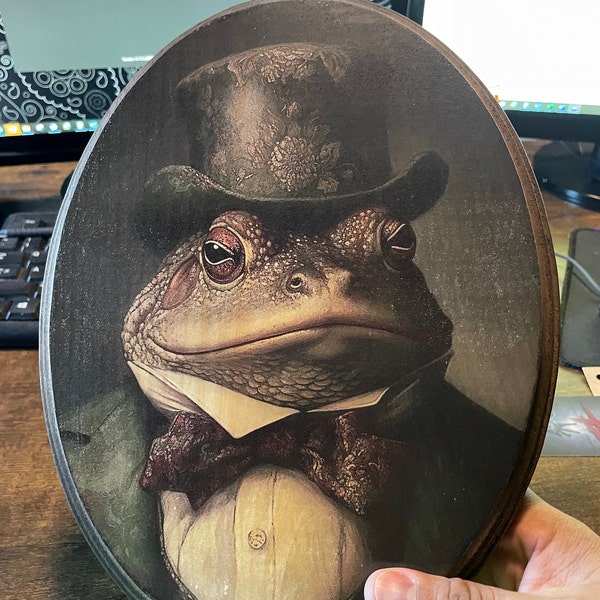 Mr Frog Victorian Portrait Wearing Top Hat - Vintage Style Animal Wall ...