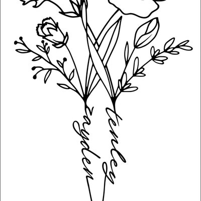 Flower Bouquet Tattoo Design, Name Flower Tattoo Design, Custom Tattoo ...