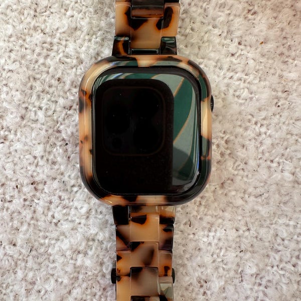 Tortoise Shell Apple Watch Band Resin Bracelet Strap 40mm 41mm 42mm ...