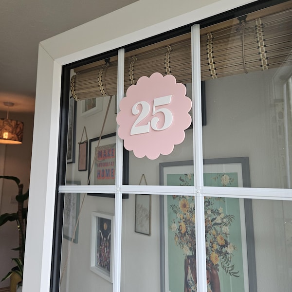 Scallop House Number Sign - Customise Number Colour - Door Sign - Etsy UK
