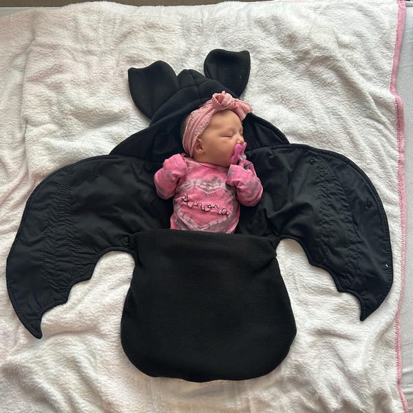 Newborn Pink Sally Baby Bat Swaddle Blanket / Infant Fleece Sleep Sack ...