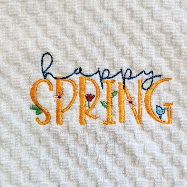 Happy Spring - Machine Embroidery Design - 4x4 5x7 6x10 8x8 Sizes ...