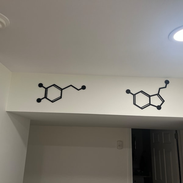 Serotonin Wall Decor, Contemporary Molecule Art, Happy Chemical Wall ...