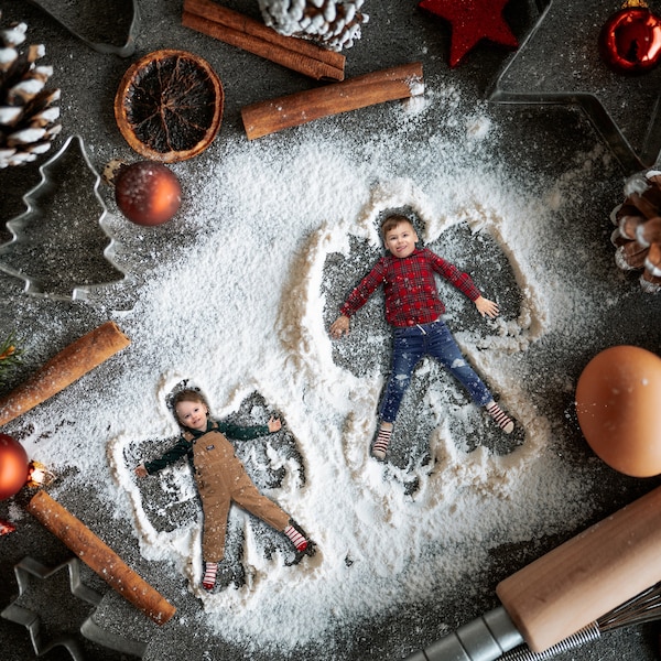 Christmas Baking Flour Angels Digital Backdrop (JPG,PNG, TIFF) - Etsy