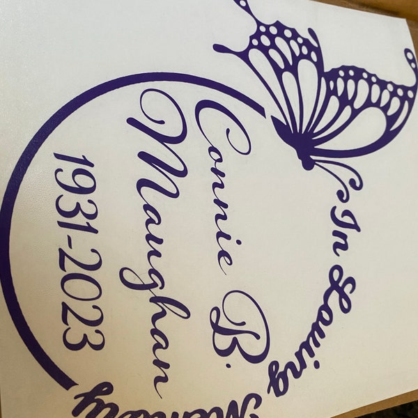 In Loving Memory Butterfly Memorial Decals - Missed Loved Ones Memorial ...