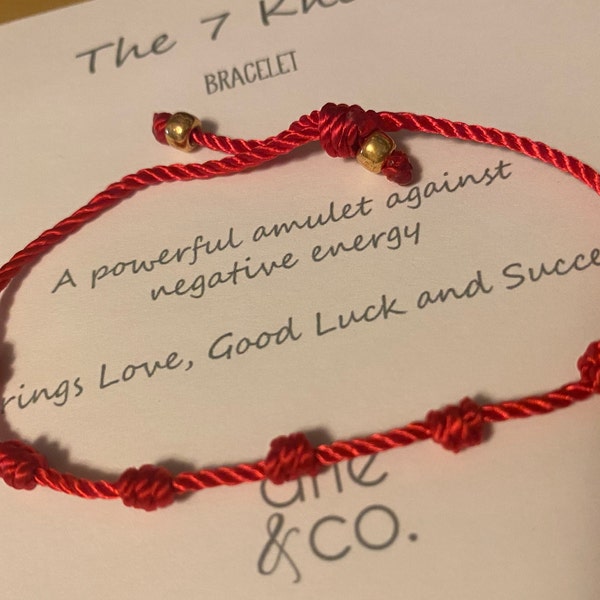 7 Knots Red Protection Bracelet, Red String Bracelet, 7 Knots Anklet ...