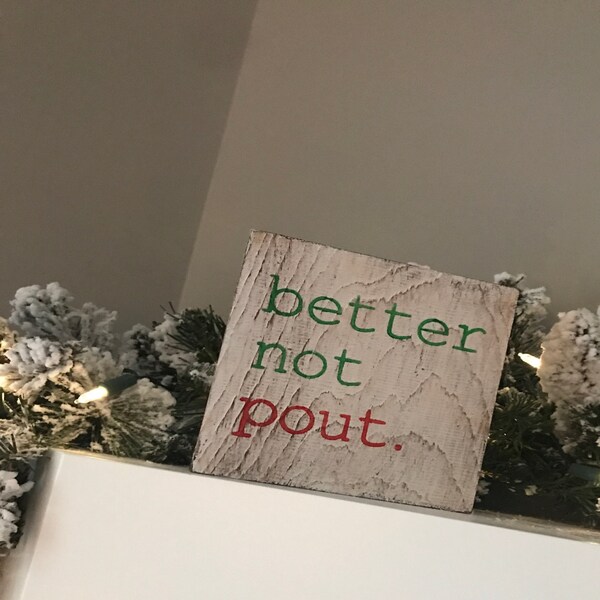 Christmas Wood Sign, Better Not Pout, Tiered Tray, Farmhouse Christmas ...
