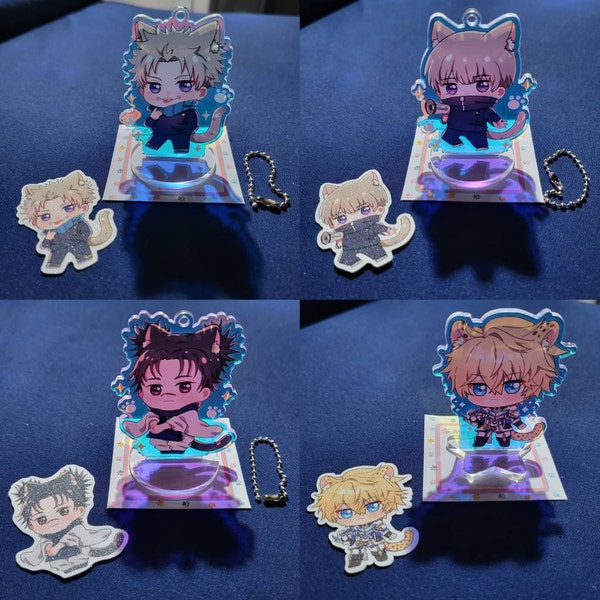 Buy 5 Get 1 JJK Acrylic Hologram Keychain Sticker Yuji Gojo Geto ...