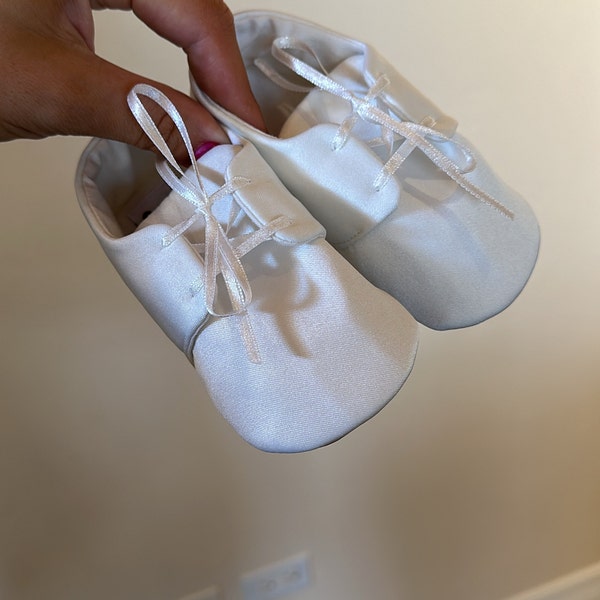 Personalised IVORY Baby Boy Christening Shoes, Baptism Shoes, White ...