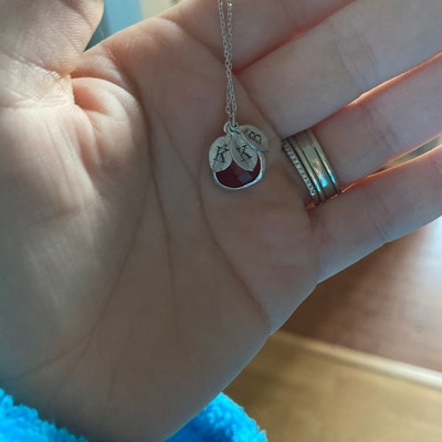 Personalized Ruby Necklace, Bridesmaid Necklace, July Birthstone ...