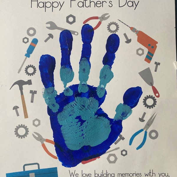 Father's Day Building Memories Handprint Craft, Printable Handprint ...