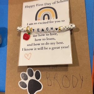 PERSONALIZED First Day of Kindergarten, Rainbow Mommy and Me Bracelets ...