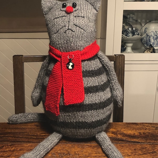 Knitting Pattern Cat PDF Knitted Animal Pattern Stuffed Kitty Making ...