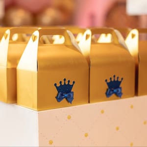 Royal Prince Large Gable Box Gold and Blue for Favors Treats - Etsy