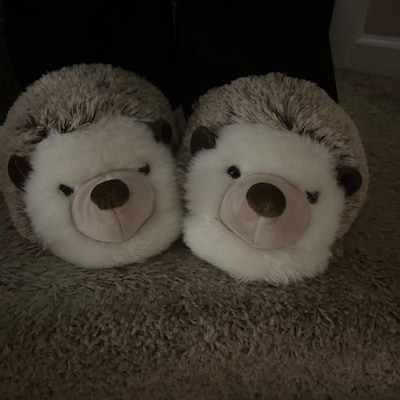 Fuzzy Hedgehog Slippers Fluffy Animal Slippers One Size - Etsy