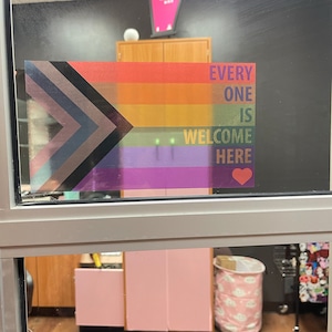 Rainbow Every One is Welcome Here Progress Pride Flag LGBTQ POC ...