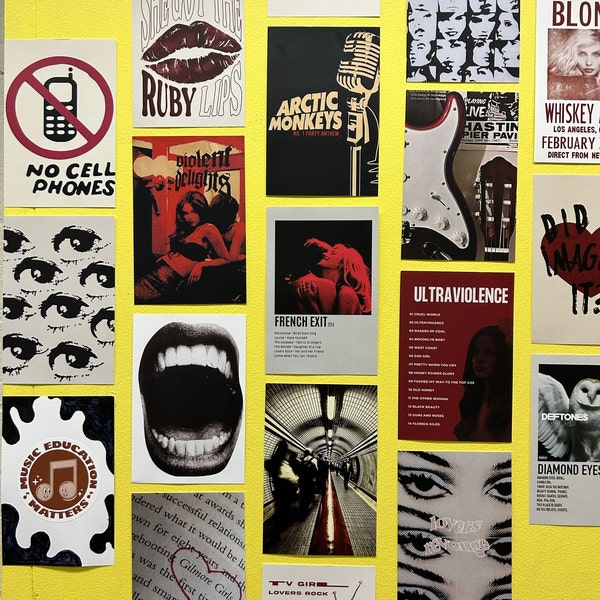 50pcs Grunge Pinterest Stickers, Downtown Girl Aesthetic, Dorm Room ...