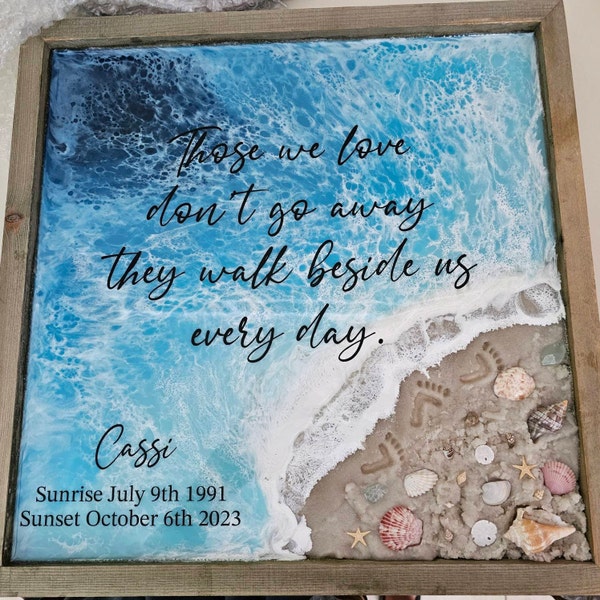 Ocean Memorial Art With Ashes: Handmade Coastal Remembrance Gift - Etsy