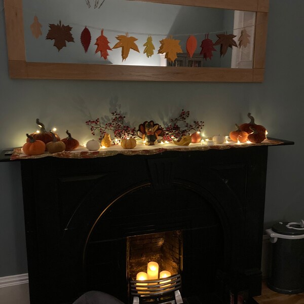 Autumn Leaves Garland Paper Leaf Bunting in Autumnal Colours. Eco ...